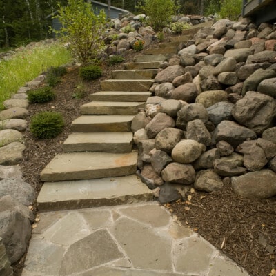 New York Bluestone Thermal Snapped Wild End Steps - Great Lakes Stone ...